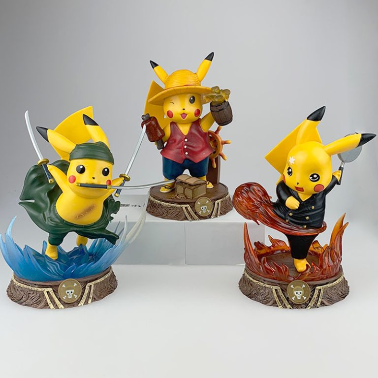 Pokemon Figures - Pikachu figure Cos One Piece Sanji Luffy and Zorro ...